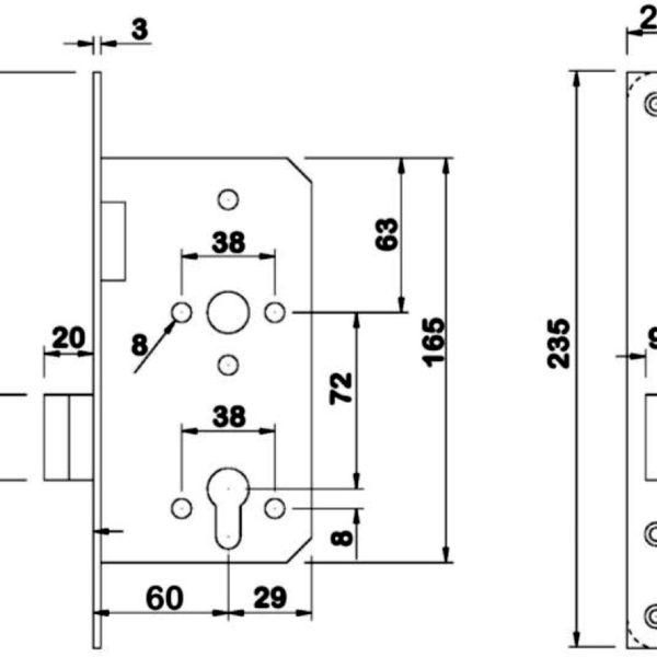 Mortice Dead Lock | Architectural Ironmongery | Ahmarra